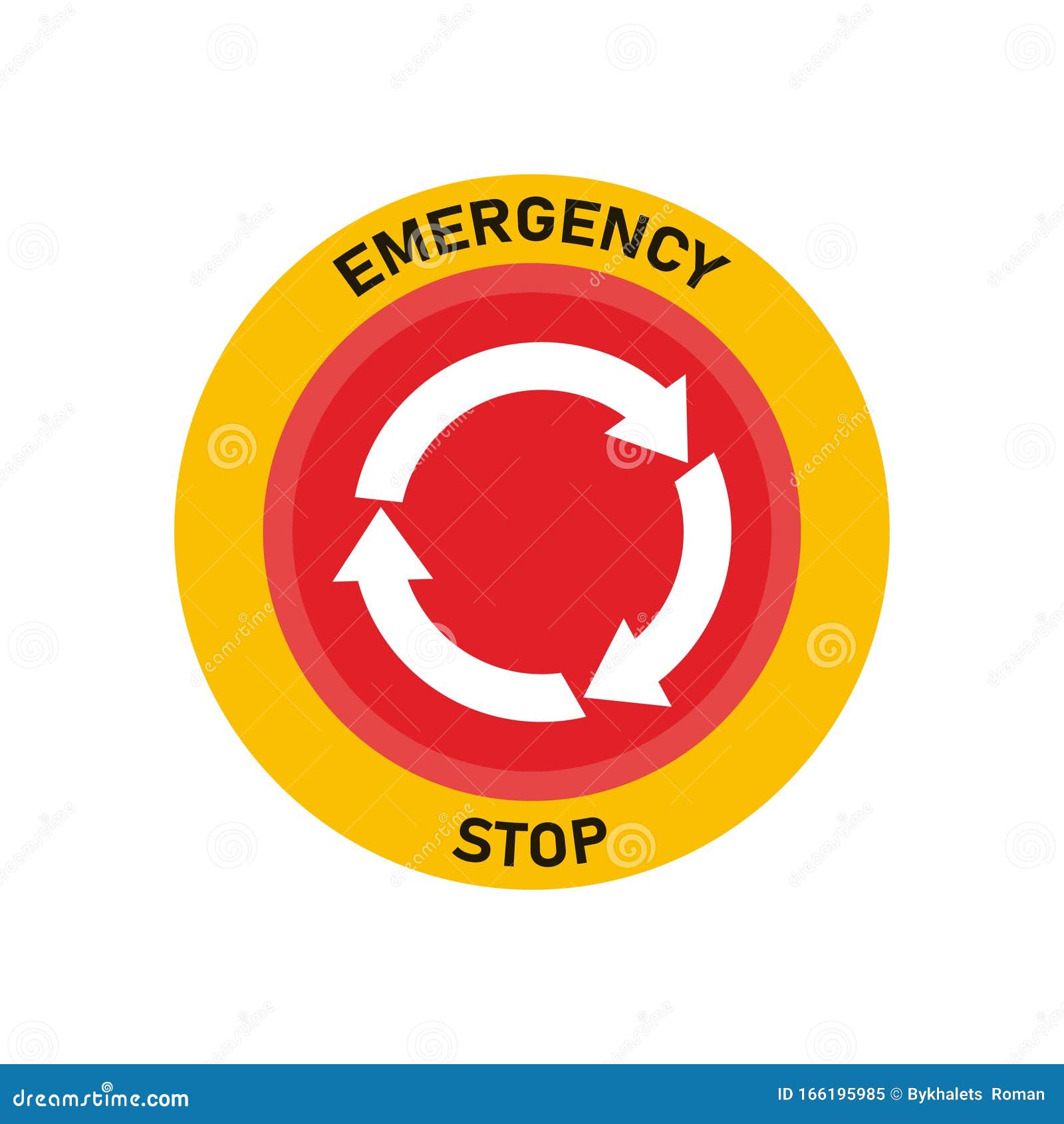Emergency Stop Button. Red Warning Press Button Stock Illustration ...