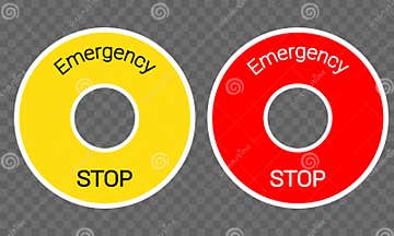 Emergency Stop Button Sticker Stock Illustration - Illustration of ...