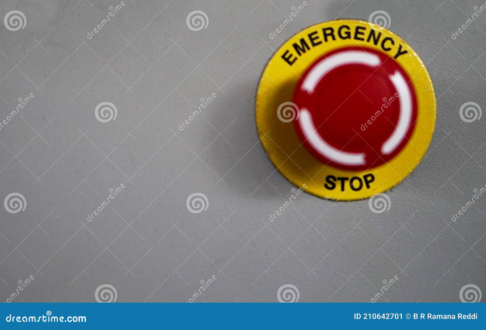 Emergency Stop Button Switch on Control Panel in a Industry Stock Image ...