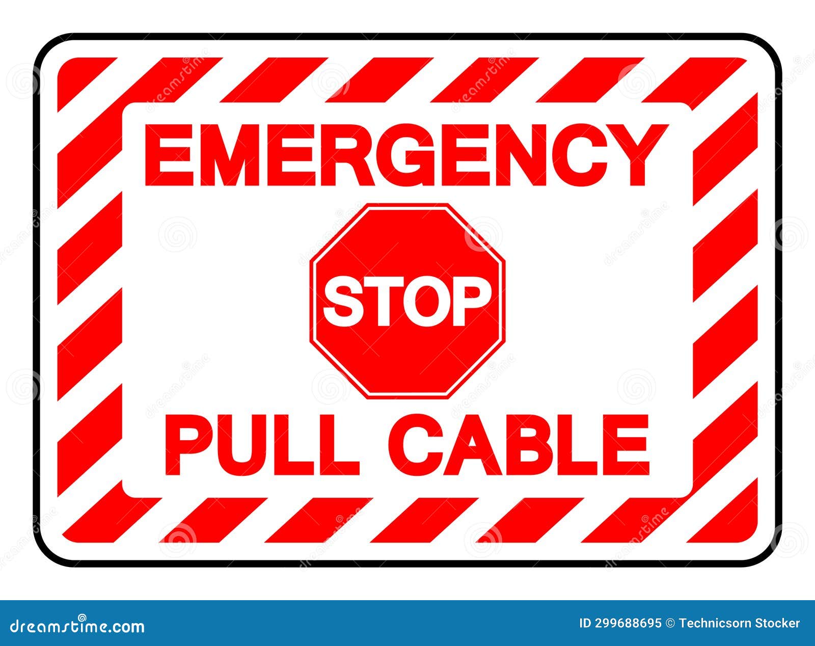 Emergency Stop Pull Cable Symbol Sign, Vector Illustration, Isolate on ...