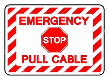 Emergency Stop Pull Cable Symbol Sign, Vector Illustration, Isolate on ...