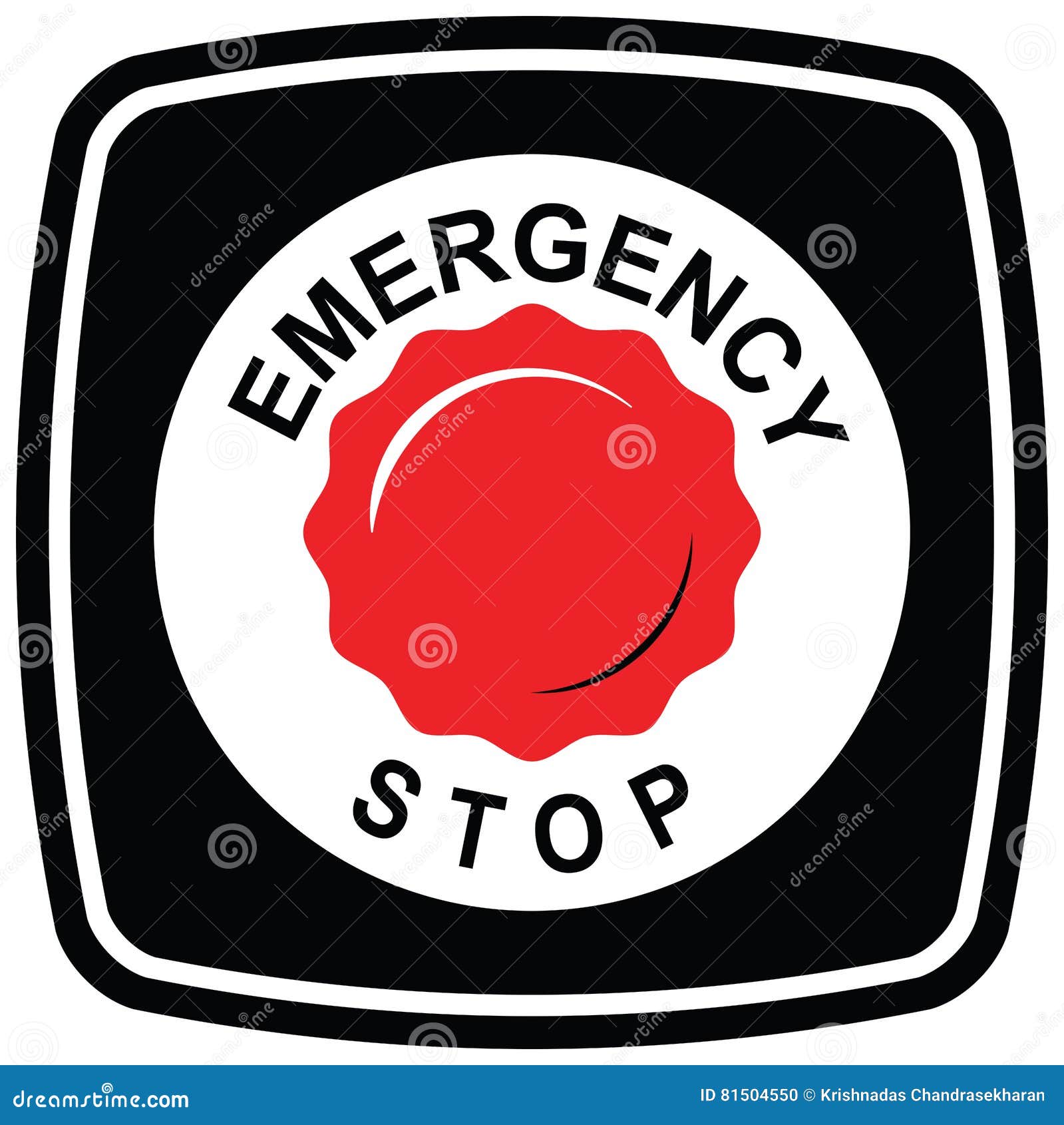 Emergency Stop Push Button Device Icon. Stock Vector - Illustration of ...