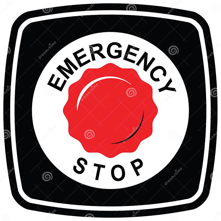 Emergency Stop Push Button Device Icon. Stock Vector - Illustration of ...