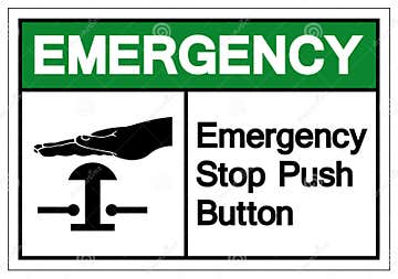 Emergency Stop Push Button Symbol Sign, Vector Illustration, Isolate on ...