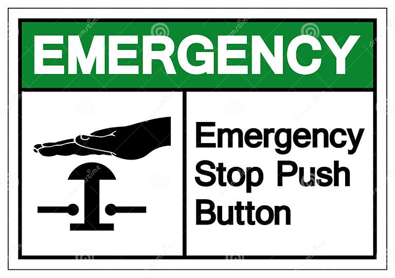 Emergency Stop Push Button Symbol Sign, Vector Illustration, Isolate on ...