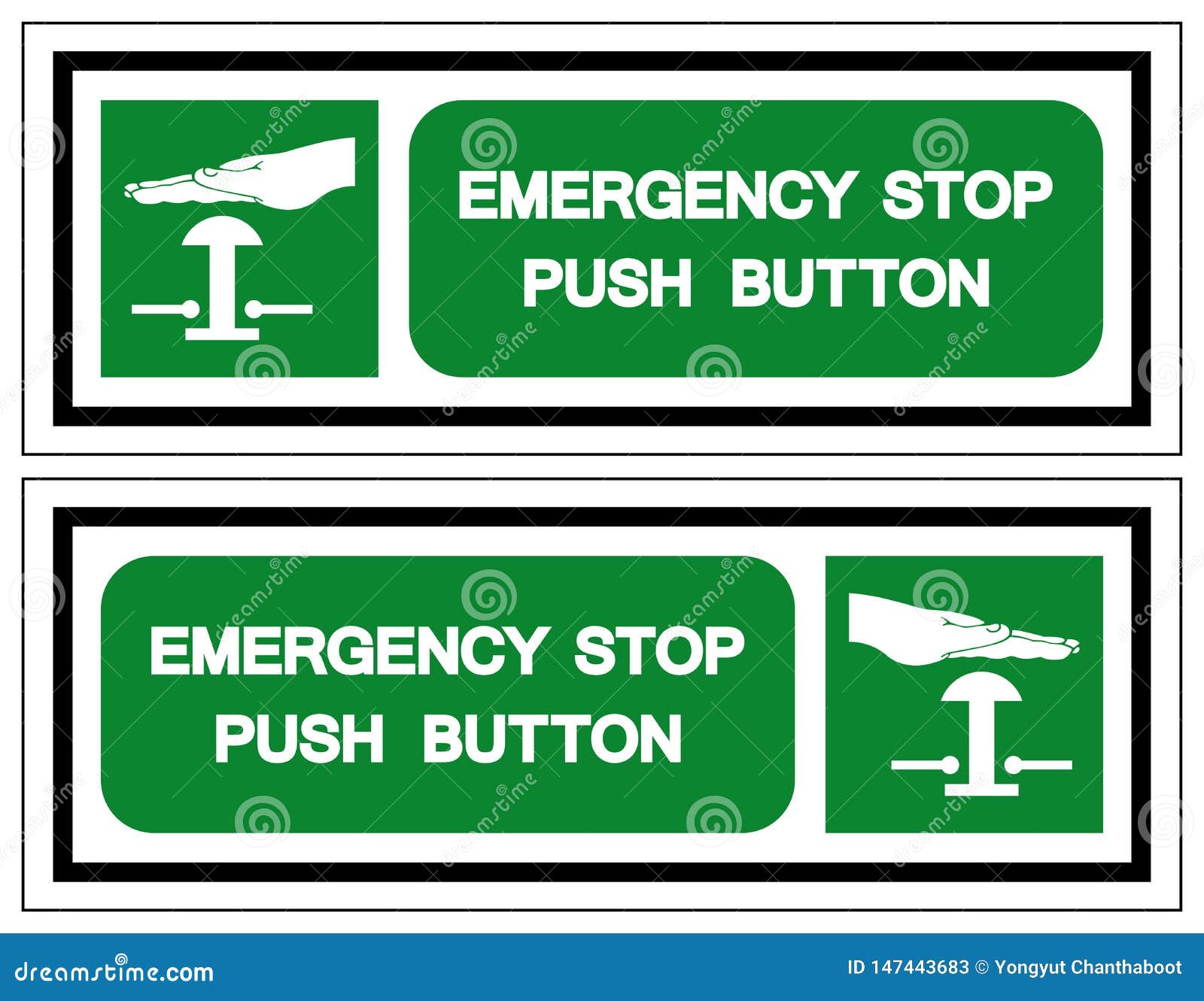 Emergency Stop Push Button Symbol Sign, Vector Illustration, Isolate on ...