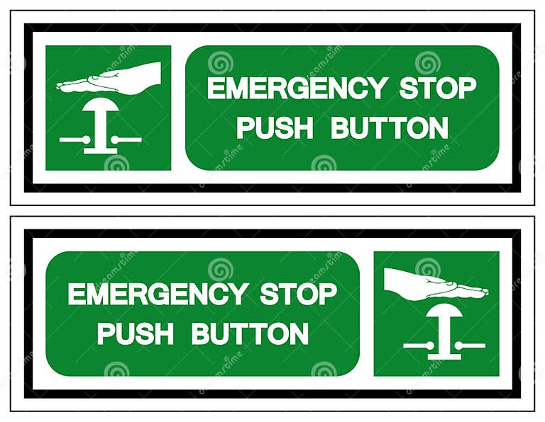 Emergency Stop Push Button Symbol Sign, Vector Illustration, Isolate on ...