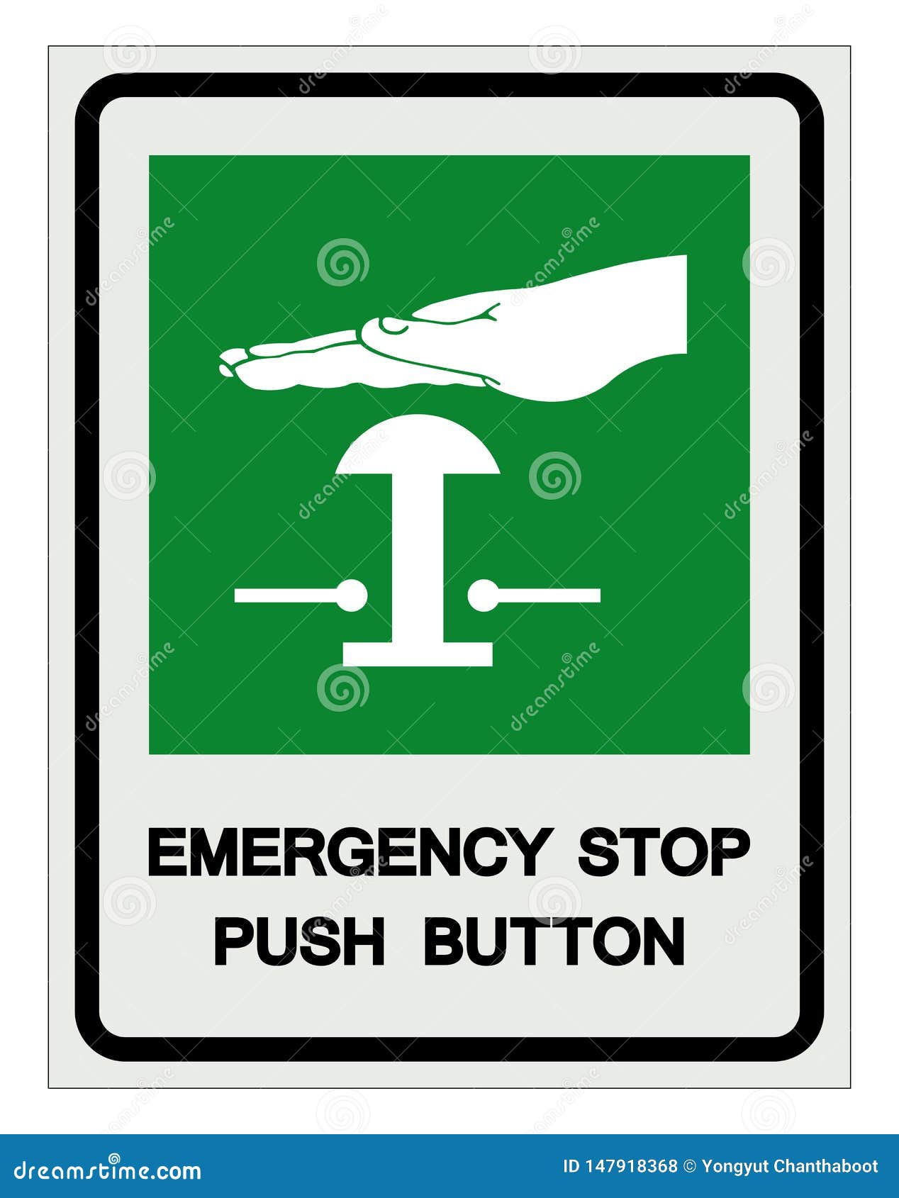 Emergency Stop Push Button Symbol Sign, Vector Illustration, Isolate on ...