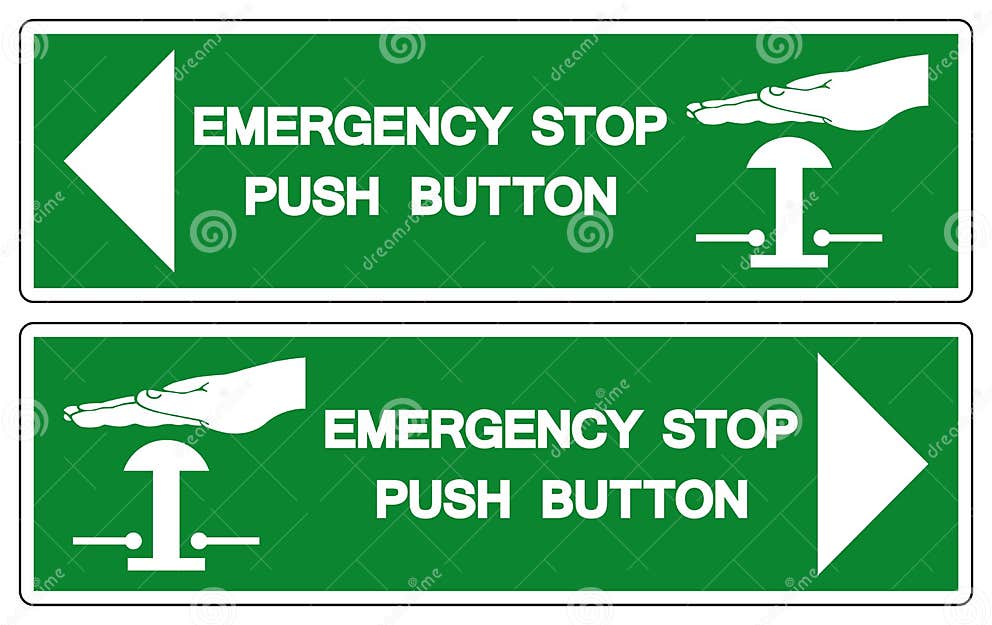 Emergency Stop Push Button Symbol Sign, Vector Illustration, Isolate on ...