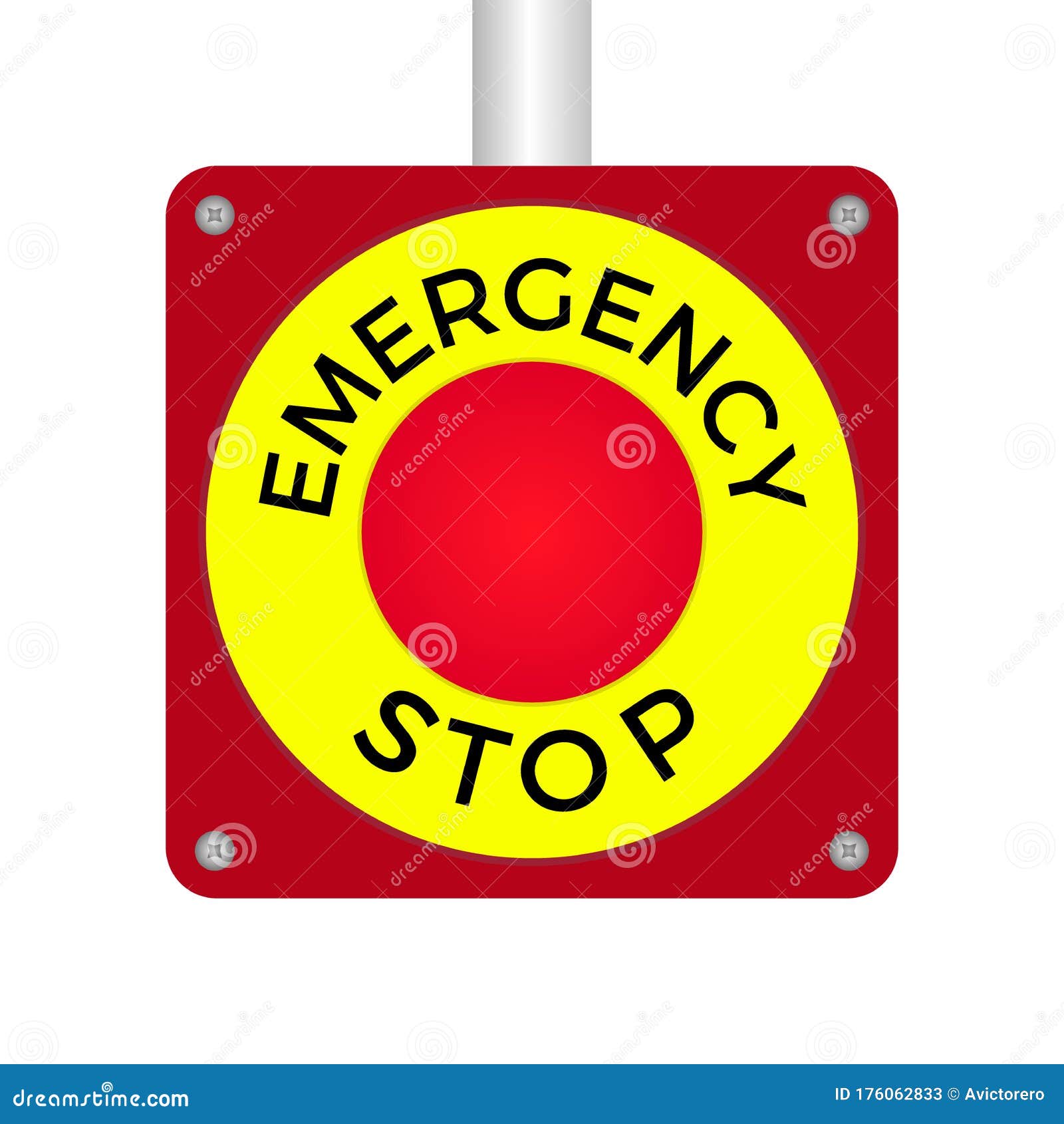 Emergency Stop Push Button stock vector. Illustration of icon - 176062833 Emergency Stop Push Button stock vector. Illustration of icon - 176062833