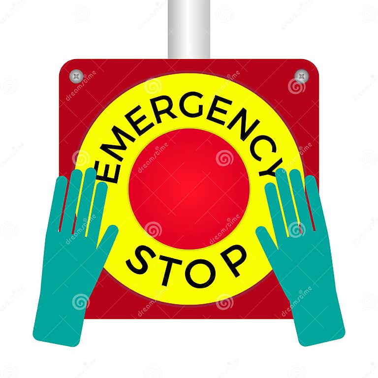 Emergency Stop Push Button Vector Illustration Stock Vector ...