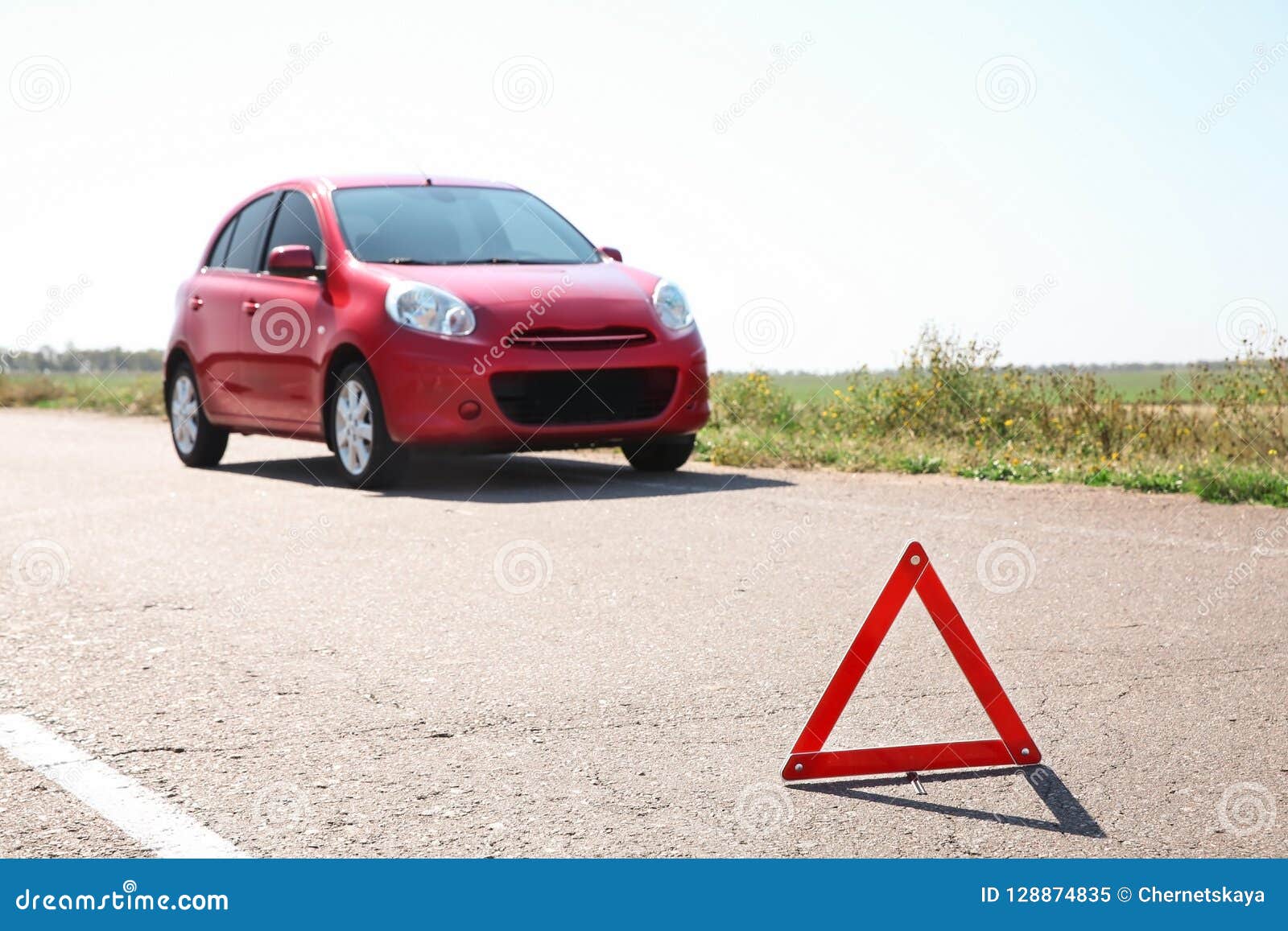 Emergency Stop Sign And Broken Car Stock Image - Image of broken, broke ...