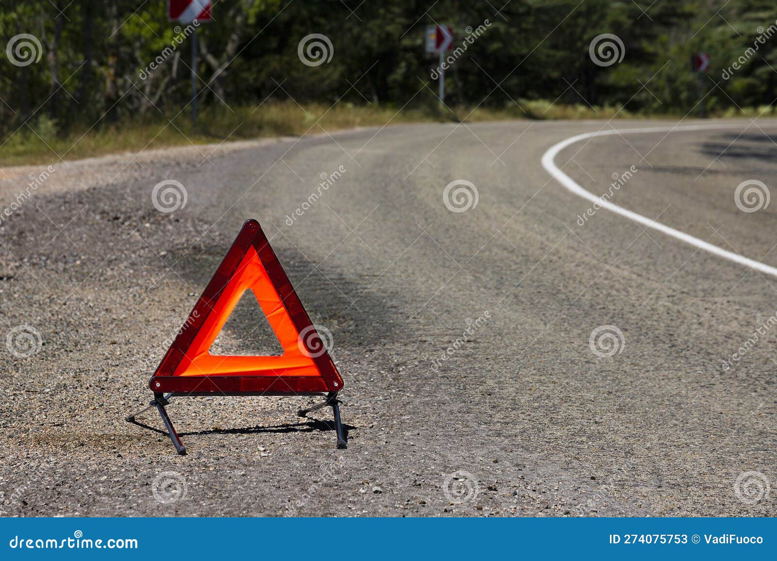 An Emergency Stop Sign for a Vehicle is Installed on the Road. Copy ...