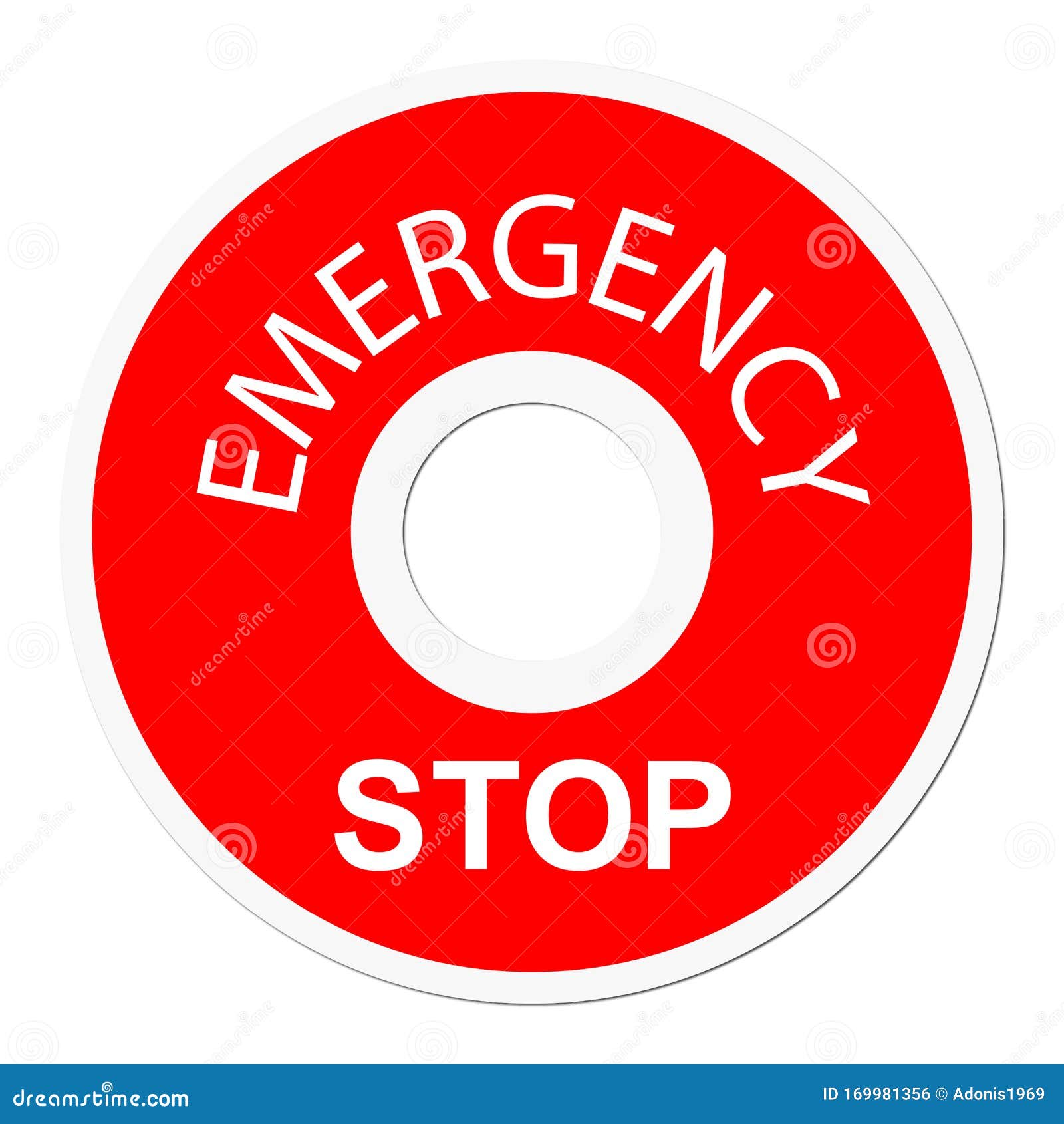 Emergency Stop Push Button Symbol Sign,Vector Illustration, Isolate On ...