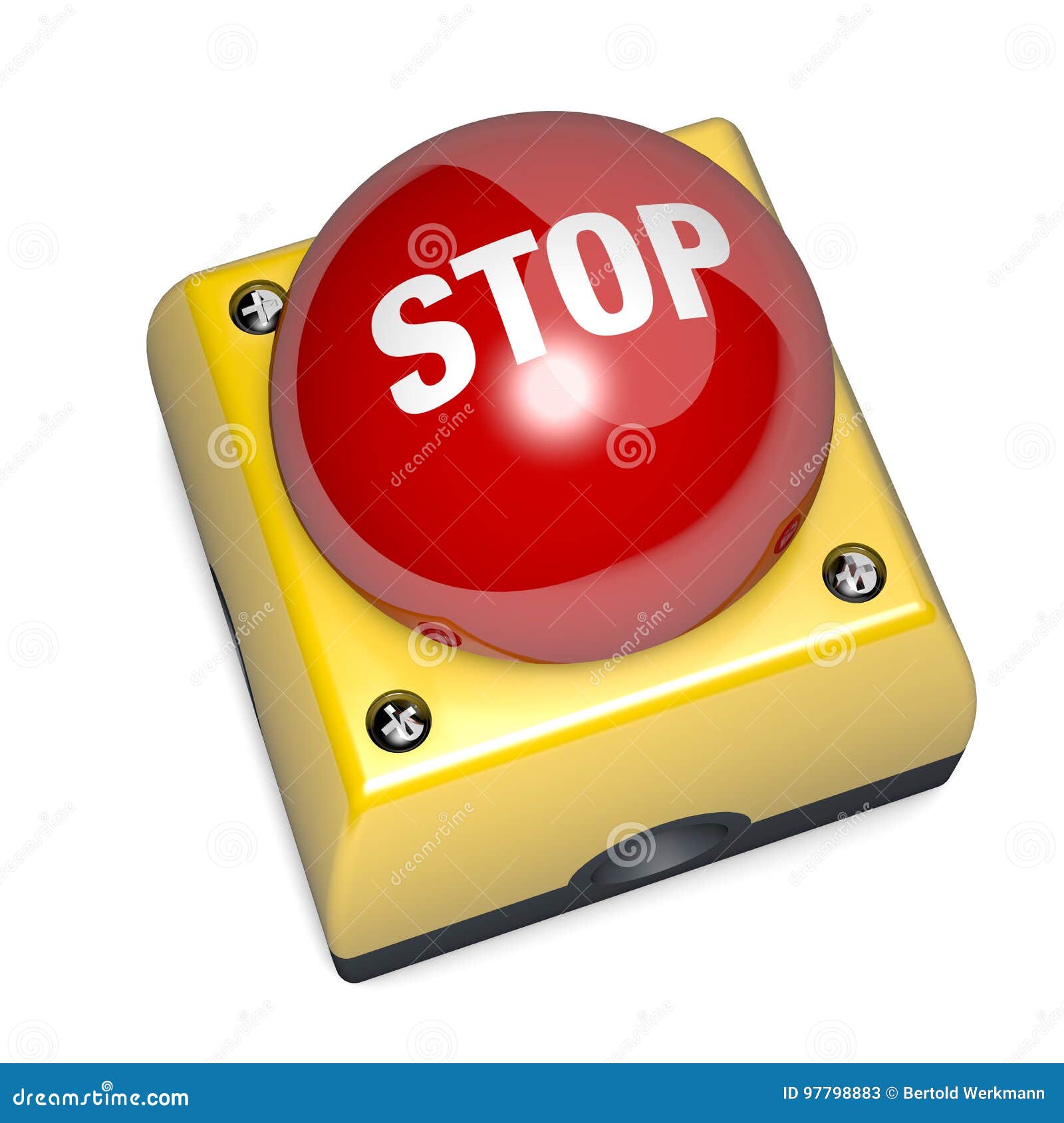 Emergency Stop Switch Button 3D Illustration Stock Illustration ...