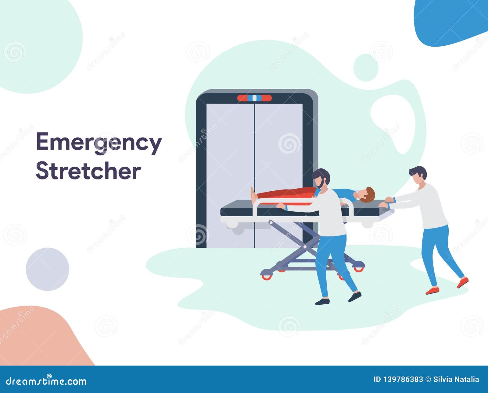Emergency Stretcher And Oxygen Cylinders Vector Design | CartoonDealer ...