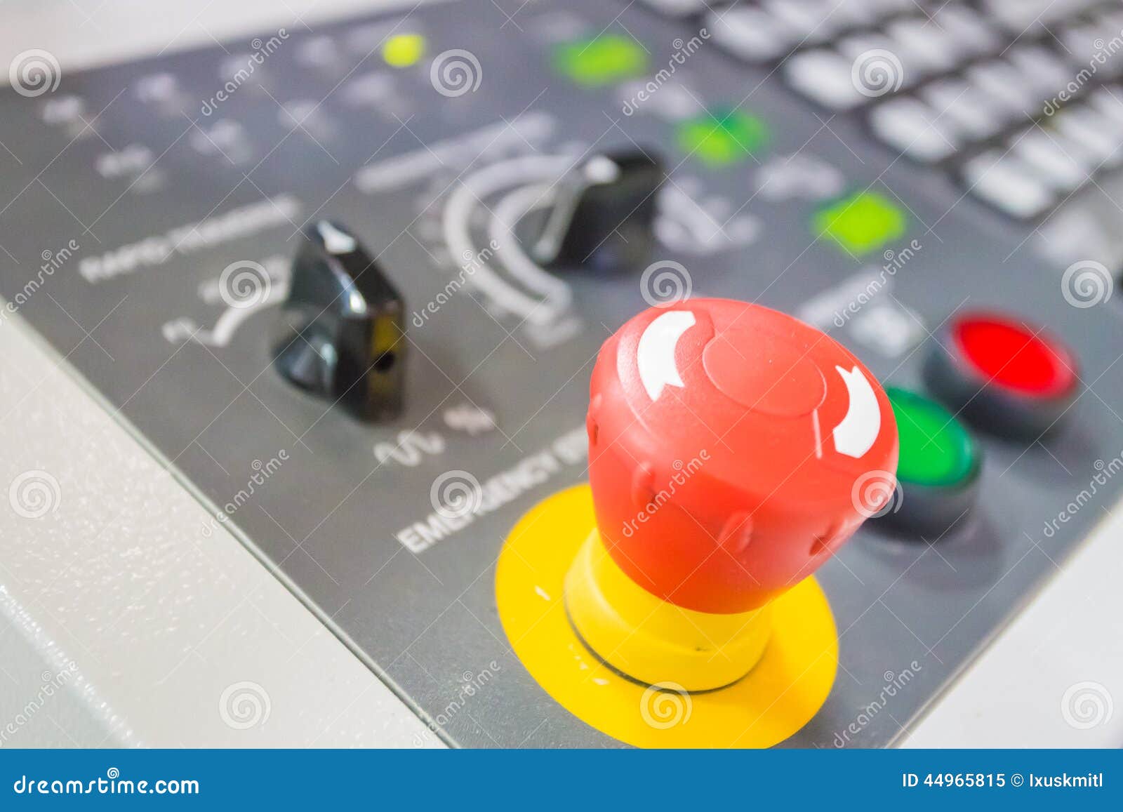 Emergency Switch on CNC Machine. Stock Image - Image of controller ...
