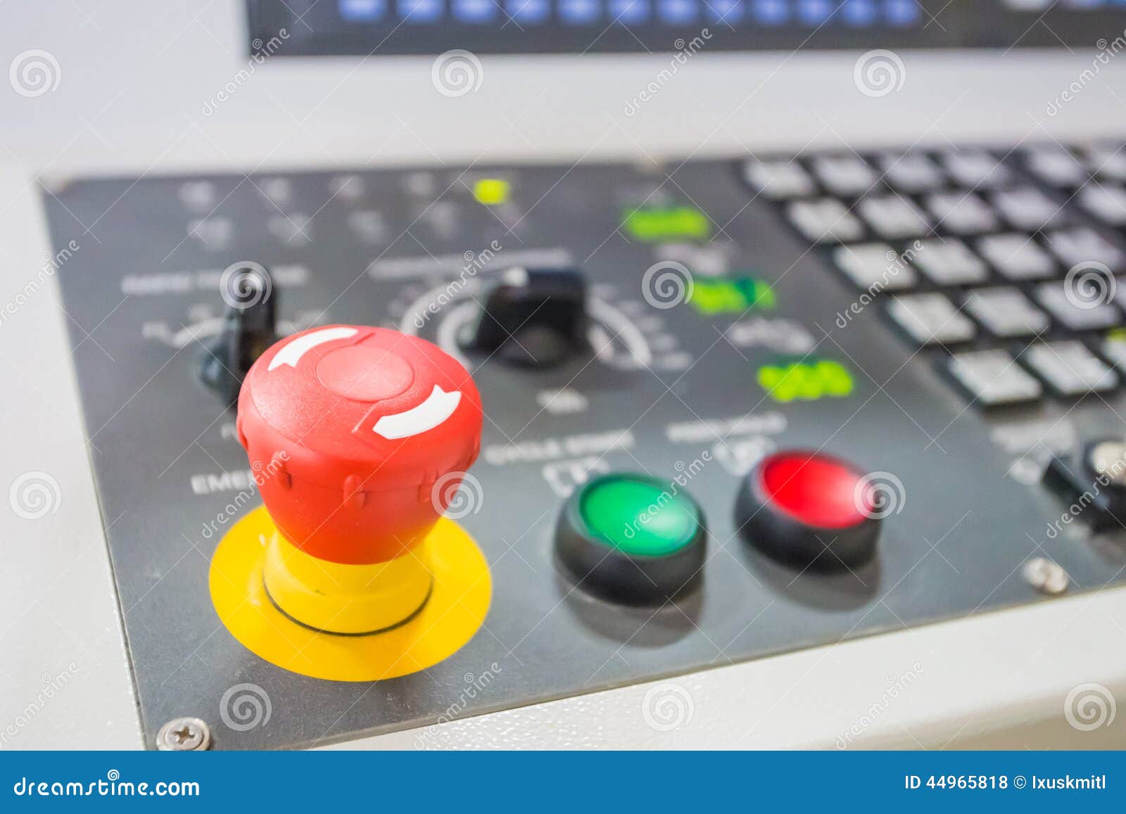 Emergency Switch on CNC Machine. Stock Photo - Image of machine ...