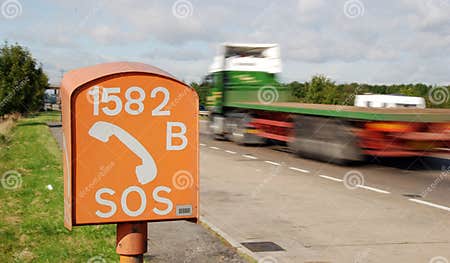 Emergency telephone stock image. Image of motorway, orange - 6551567