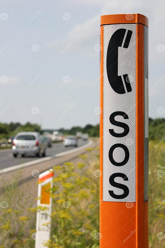 Emergency Telephone at the Roadside Stock Photo - Image of defect, help ...