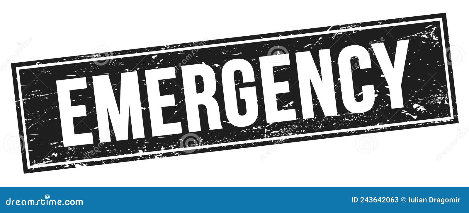 EMERGENCY Text on Black Grungy Rectangle Stamp Stock Illustration ...