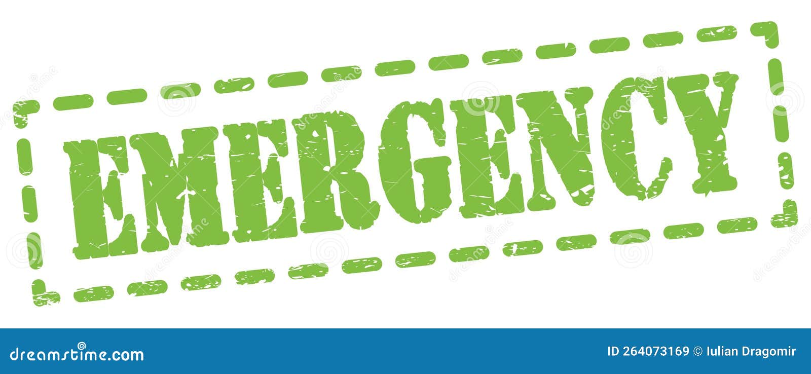 EMERGENCY Text Written on Green Stamp Sign Stock Illustration ...