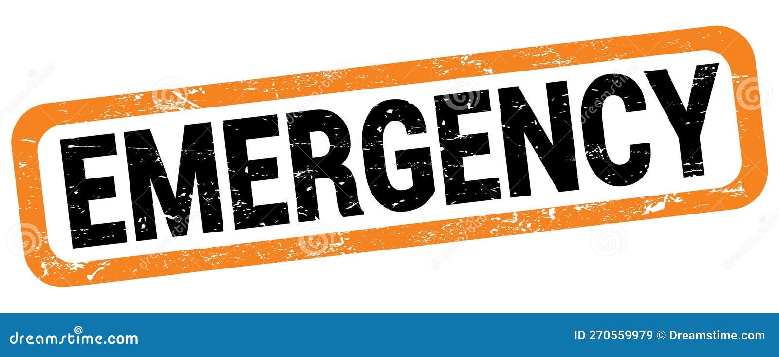 EMERGENCY Text Written on Orange-black Rectangle Stamp Stock ...