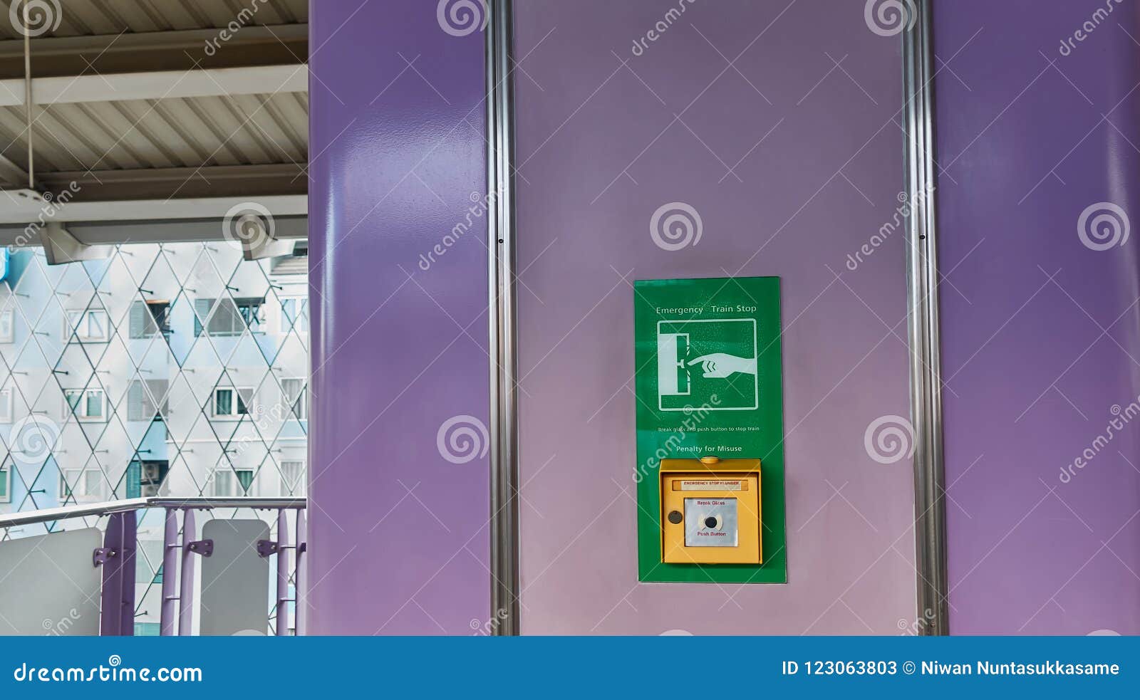 Emergency Train Stop Button in Emergency Case Stock Image - Image of ...