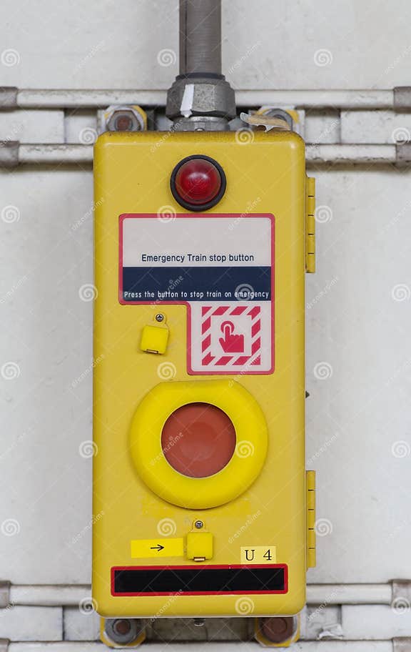 Emergency Train Stop Button Stock Photo - Image of traffic, sign: 48562342