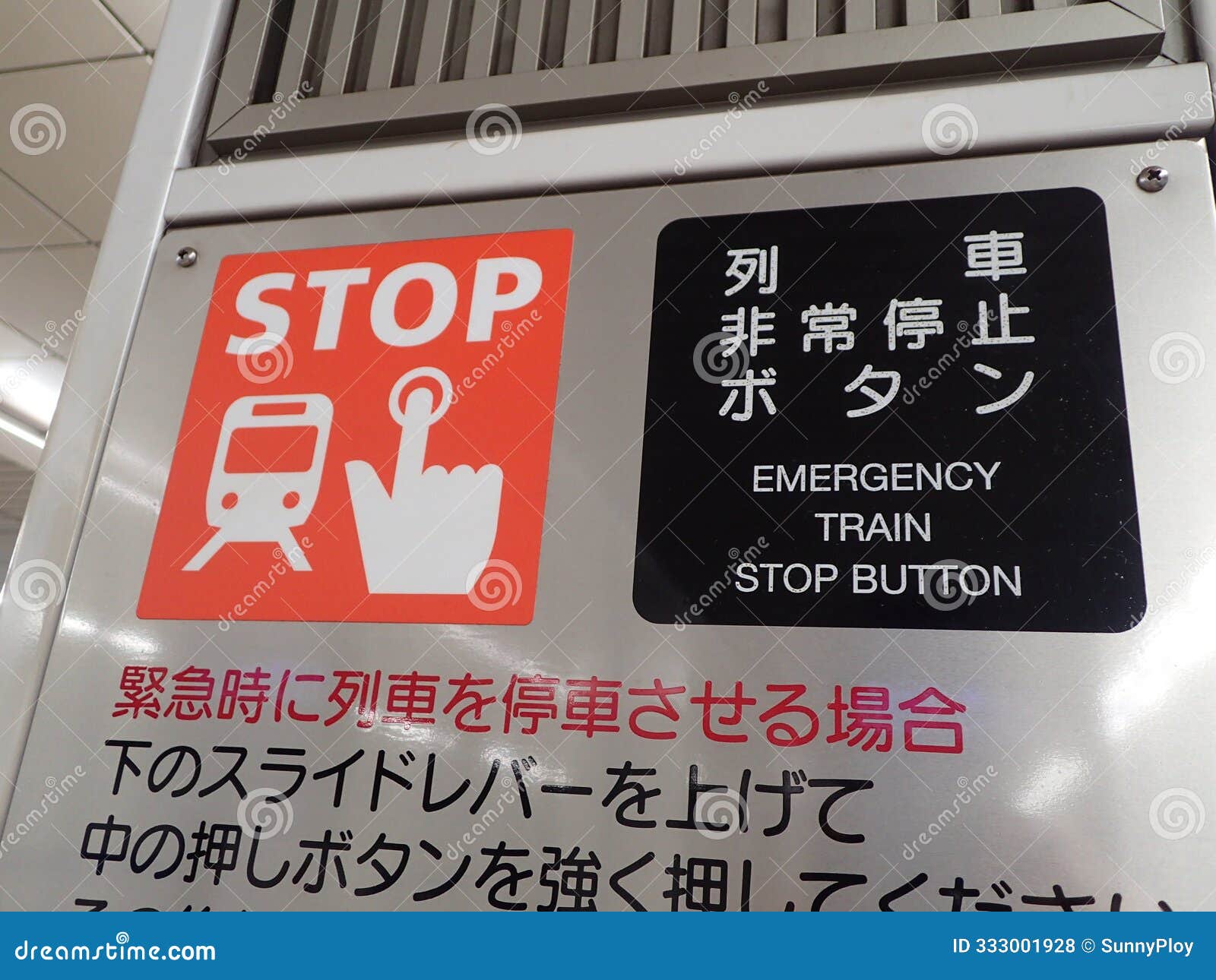 Emergency Train Stop Button. Stock Photo - Image of japanese, emergency ...