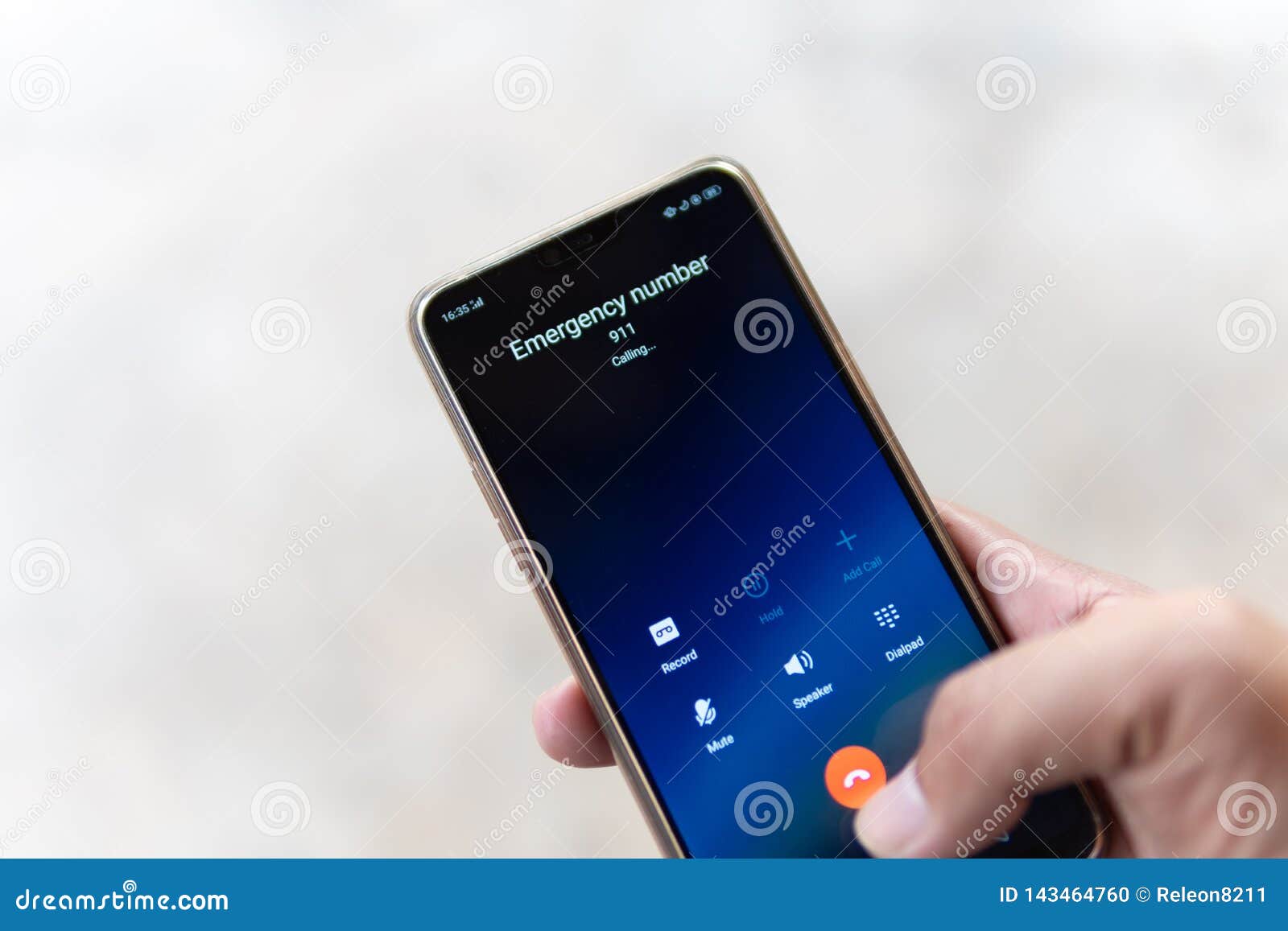 Emergency and Urgency, Dialing 911 on Smartphone Screen. Stock Photo ...