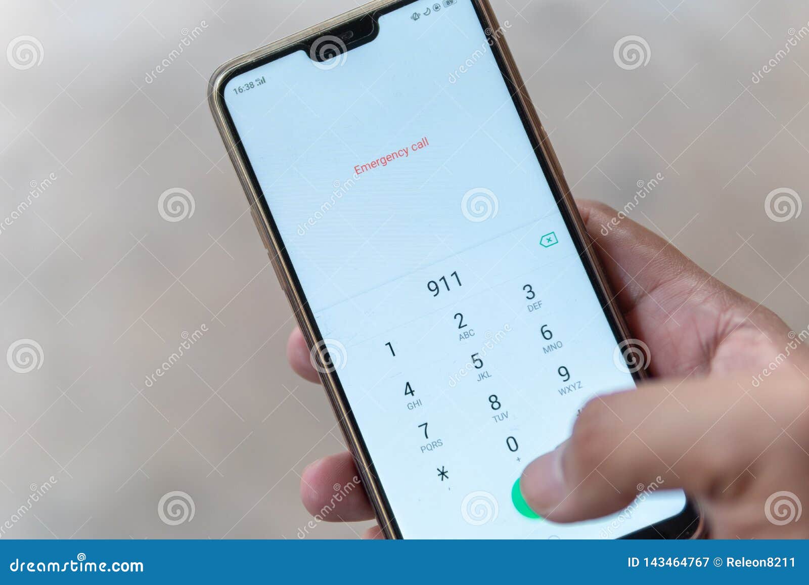Emergency and Urgency, Dialing 911 on Smartphone Screen. Stock Image ...