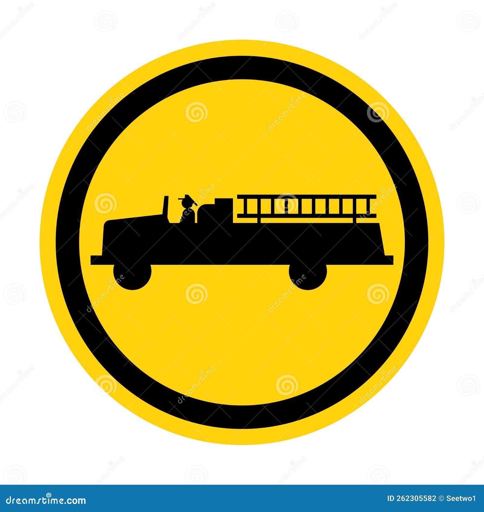 Emergency Vehicle Crossing Sign on White Background Stock Vector ...