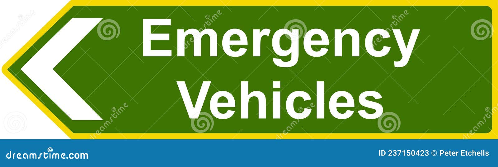 Emergency vehicles sign stock illustration. Illustration of direction ...