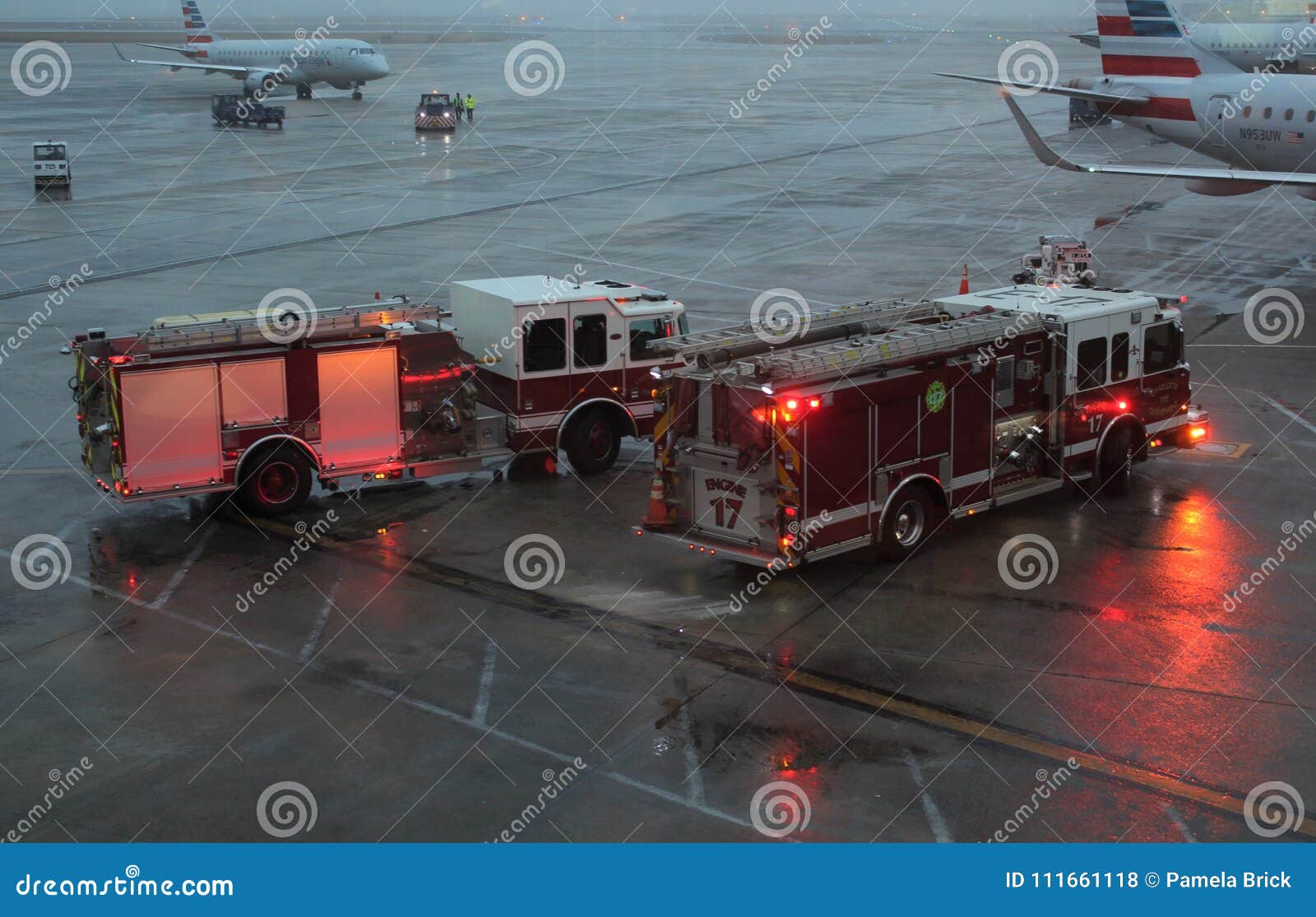 Emergency Vehicles, or Fire Trucks, on Tarmac at O`Hare Airport in ... Emergency Vehicles, or Fire Trucks, on Tarmac at O`Hare Airport in ...