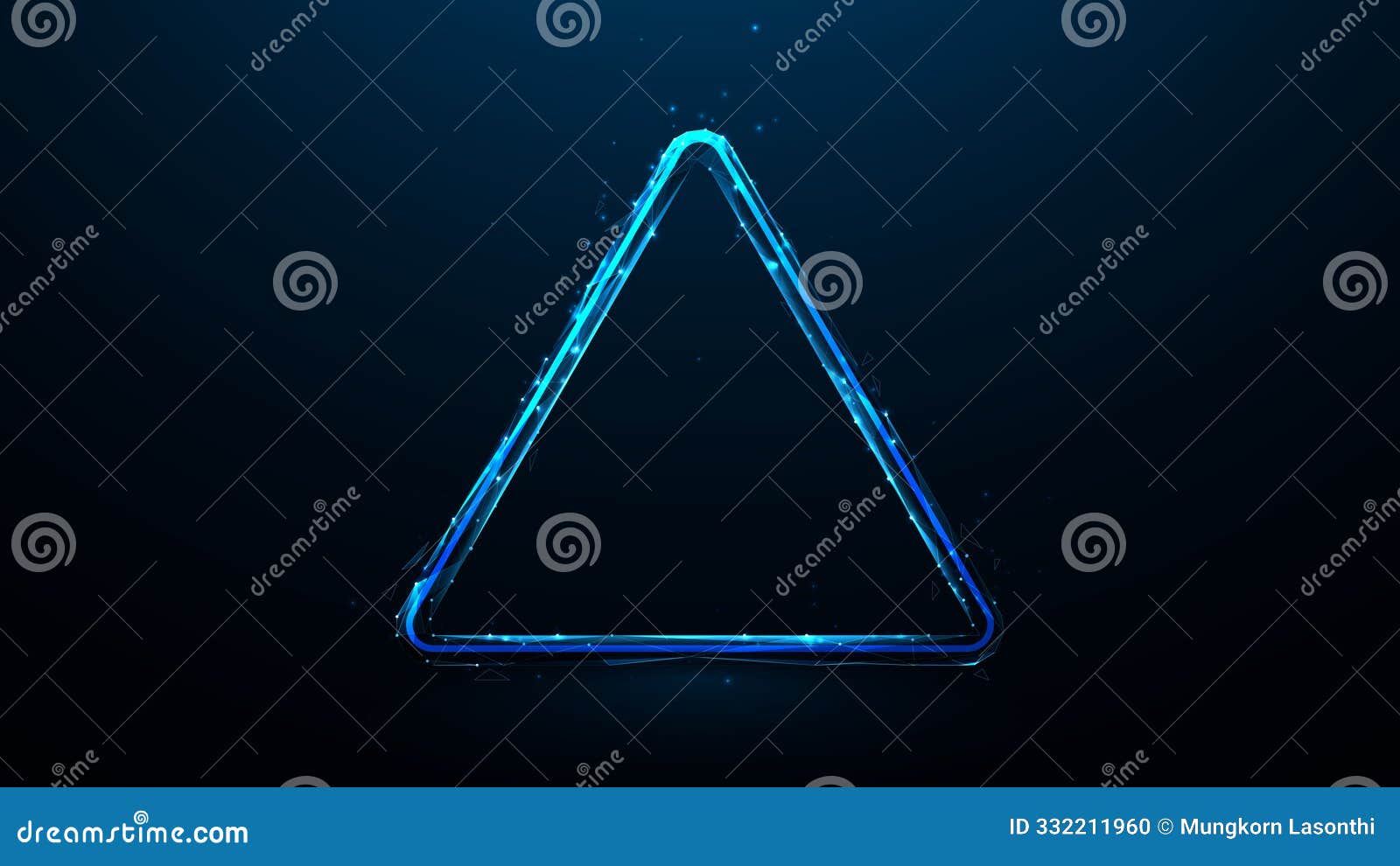 Emergency Warning Triangle Sign. Glowing Low Poly, Wireframe, Linear ...