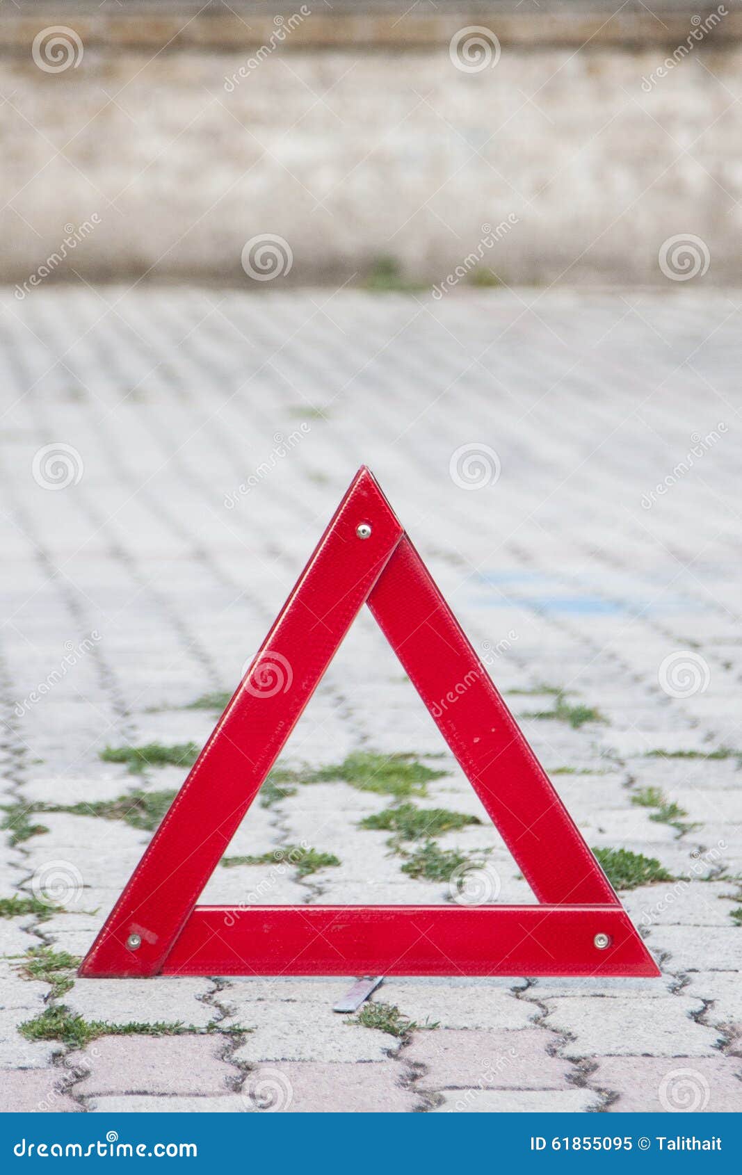 Emergency warning triangle stock image. Image of reflective - 61855095