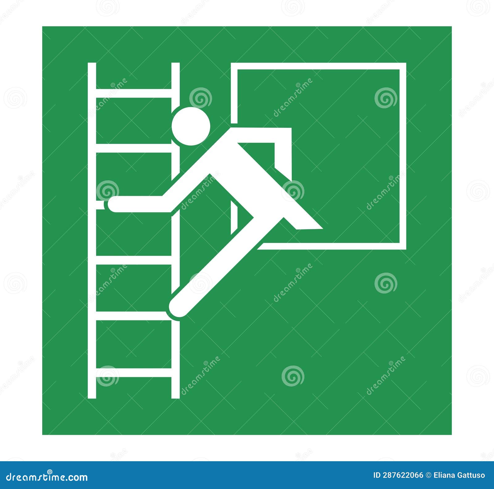 Emergency Window with Escape Ladder Symbol Stock Vector - Illustration ...