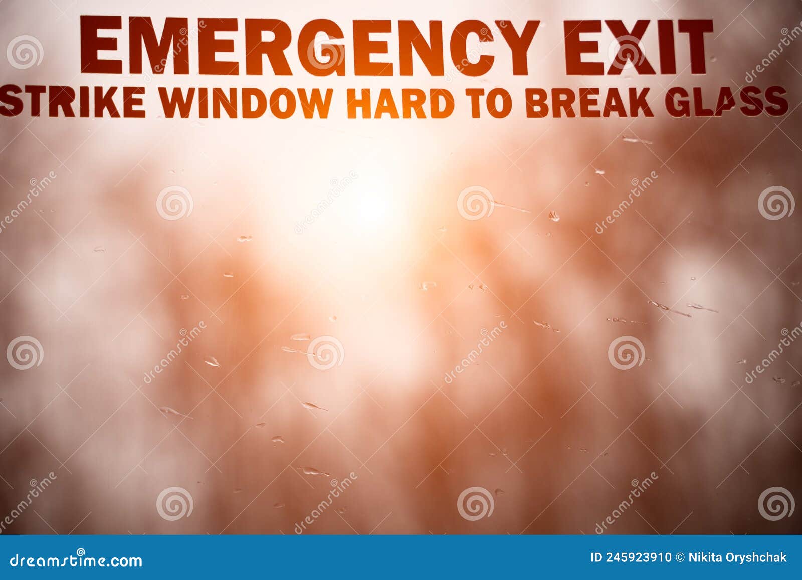Emergency Window on Train. Emergency Exit. Close-up. Inscription. Stock ...