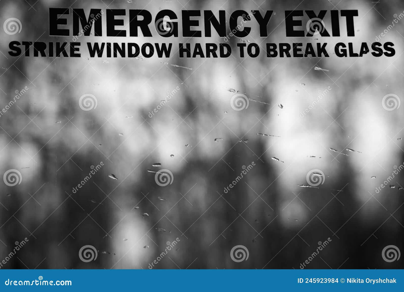 Emergency Window on Train. Emergency Exit. Close-up. Inscription. Stock ...