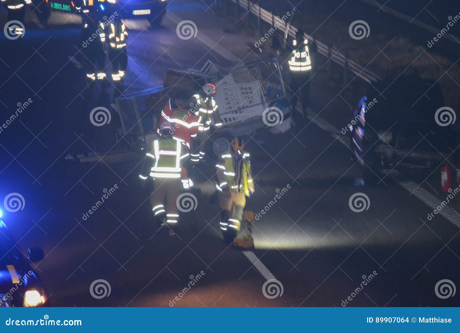 Emergency Workers at Scene of Accident Stock Photo - Image of ...