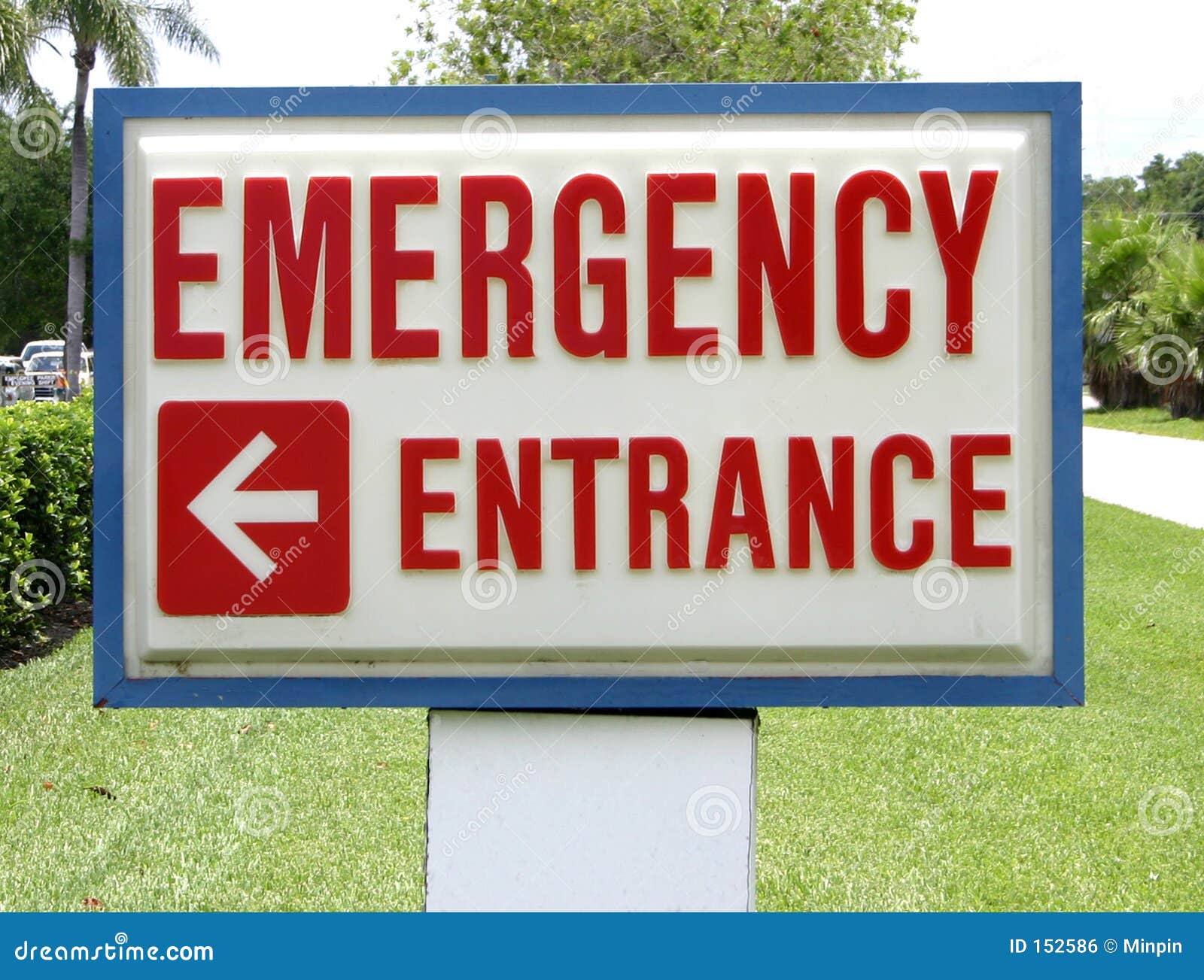 EmergencyEntrance Sign stock photo. Image of patients, blue - 152586
