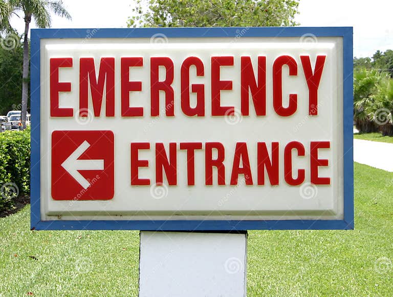 EmergencyEntrance Sign stock photo. Image of patients, blue - 152586