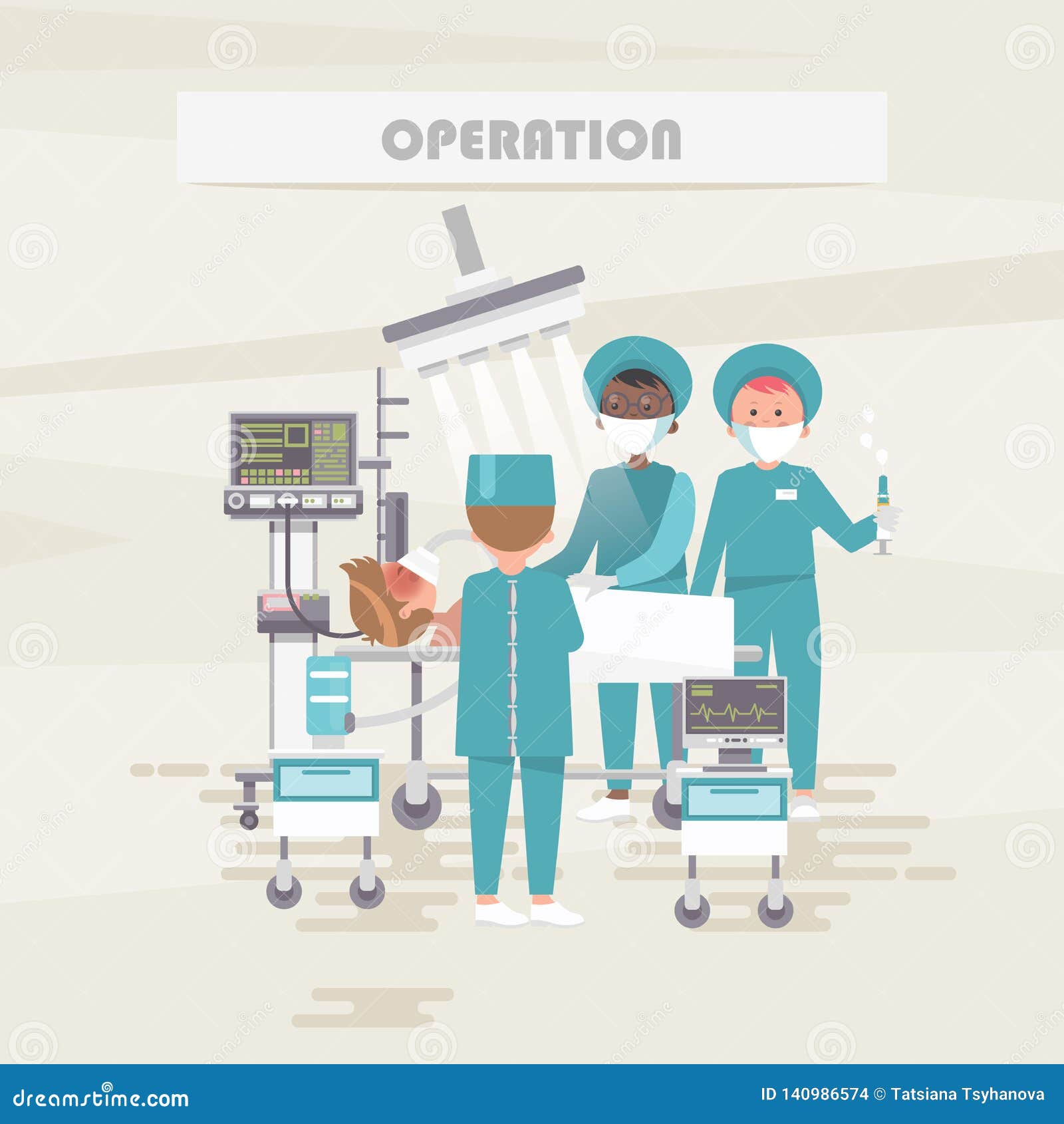 Operation and Surgery. Medical Vector Concept. Healthcare and Treatment ...