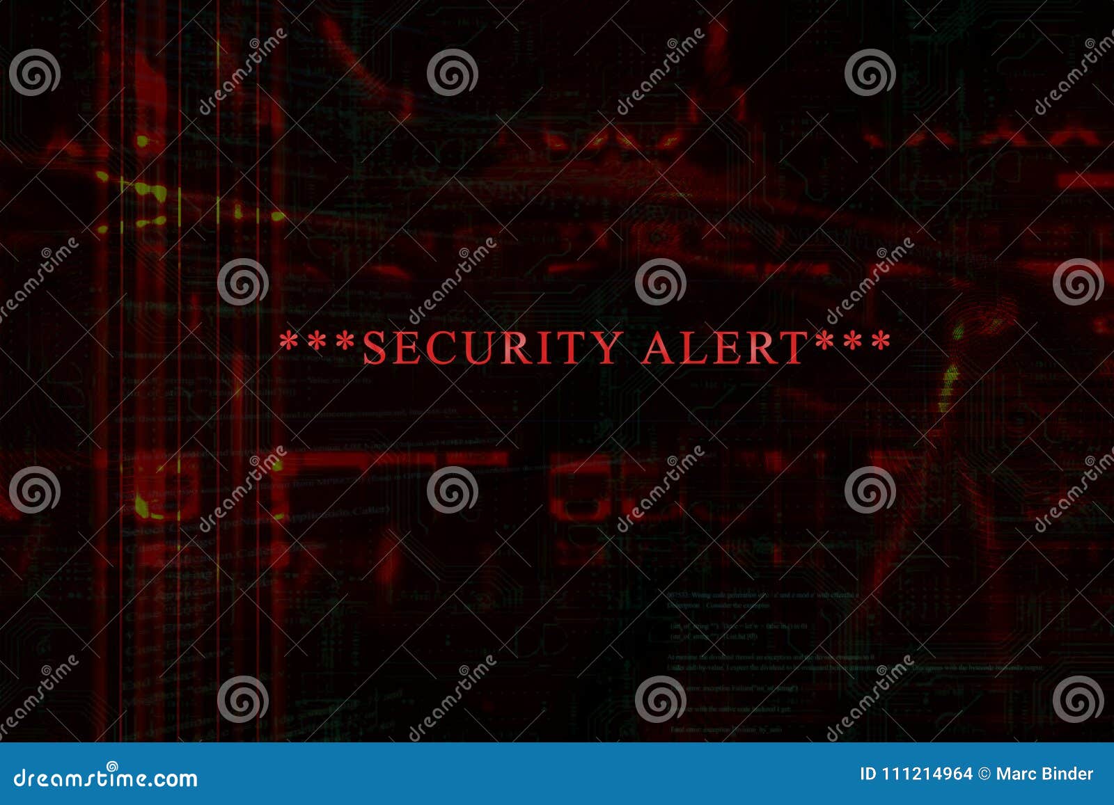 Emergent Security Alert on Computer Server Stock Illustration ...