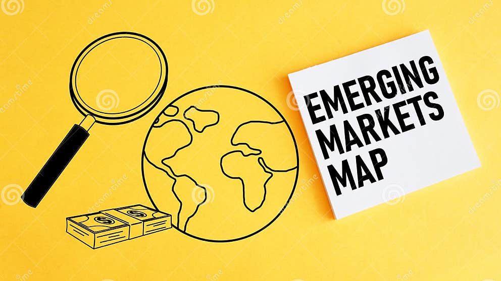 Emerging Markets Map is Shown Using the Text Stock Photo - Image of ...