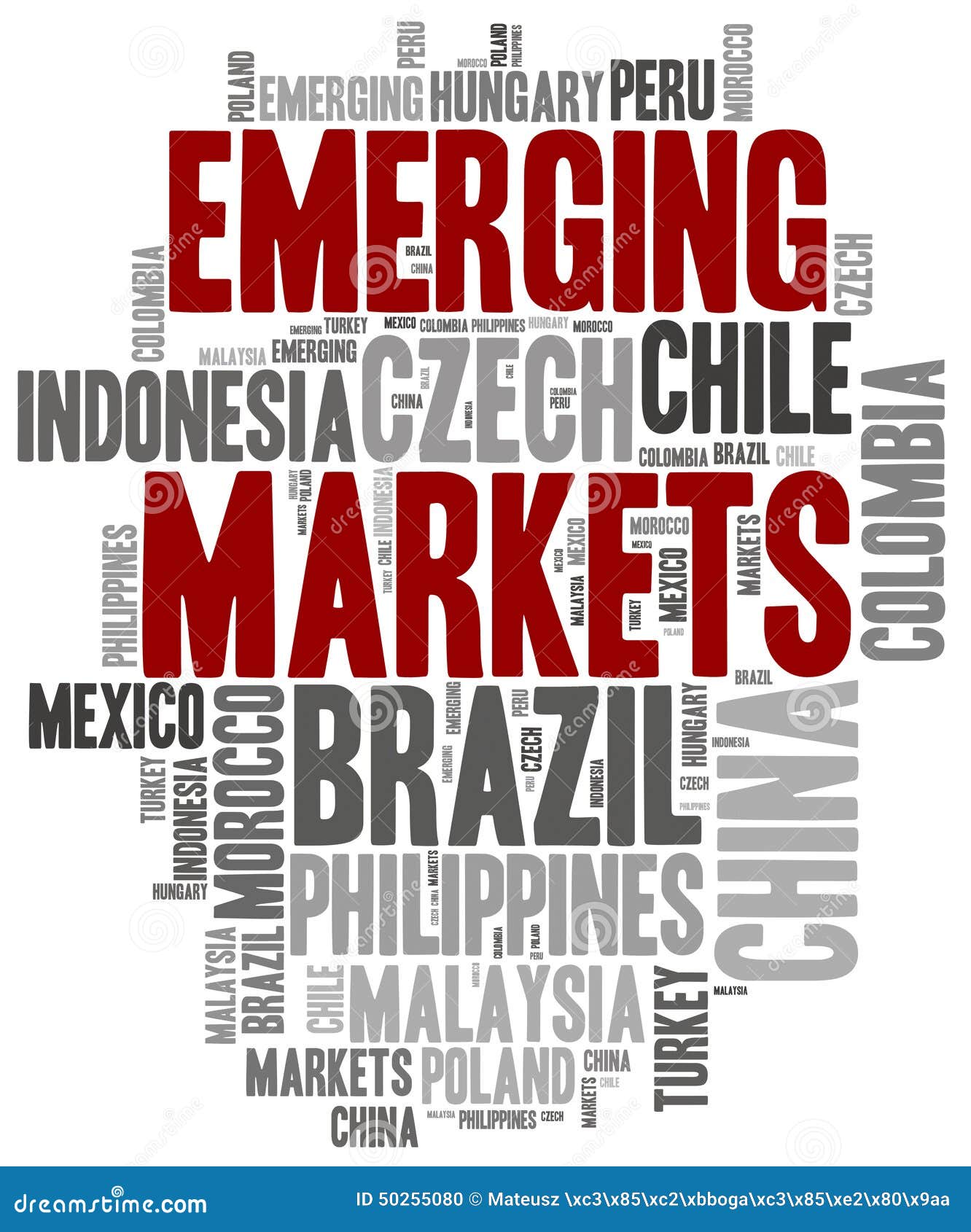 Emerging Markets. Word Cloud Illustration. Stock Illustration ...