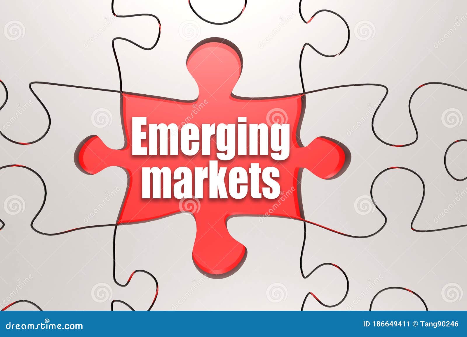 Emerging Markets Word on Jigsaw Puzzle Stock Illustration ...
