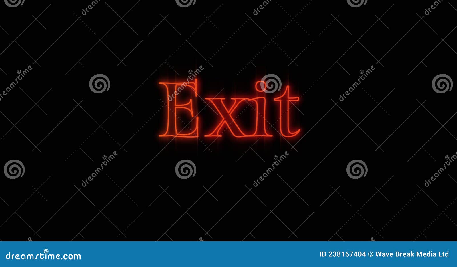Emerging Orange Exit Neon Billboard Stock Illustration - Illustration ...