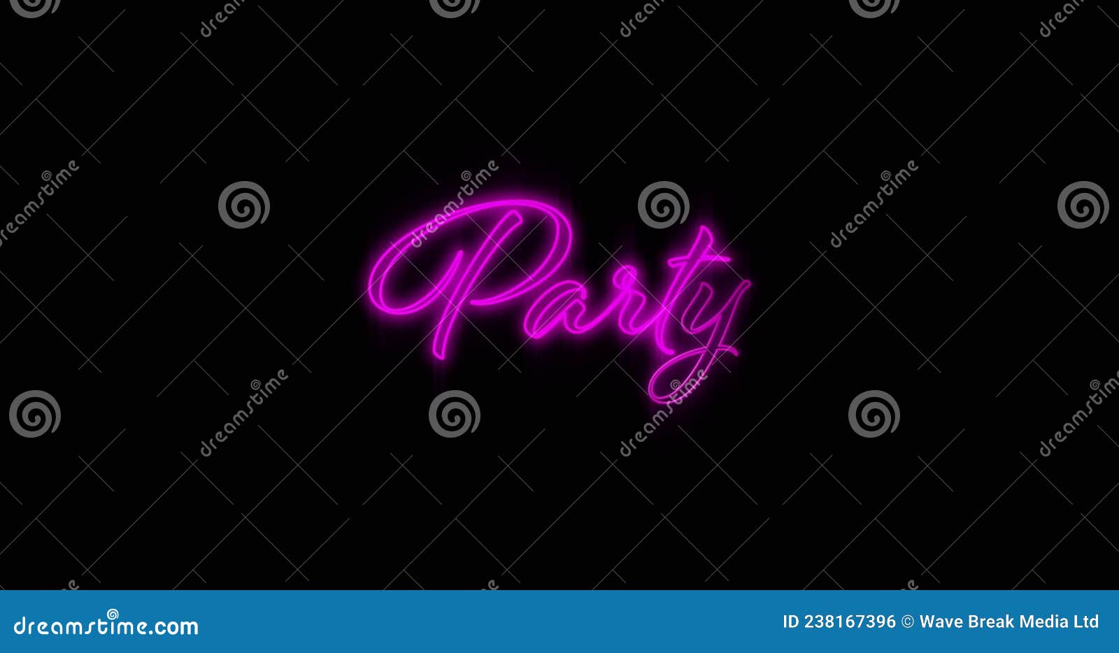 Emerging Pink Party Neon Billboard Stock Illustration - Illustration of ...